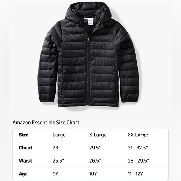 Amazon Essentials | Jackets & Coats | Amazon Essentials Black ...